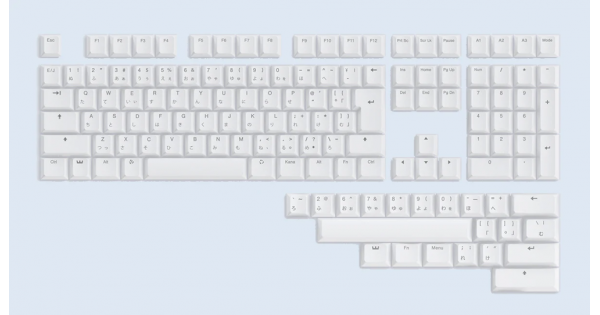 Wooting Dye-sub PBT Keycap Set | White with Kana Kaina